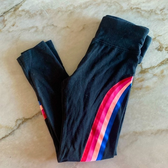Justice | Bottoms | Leggings With A Rainbow Of Pink Blue On Leg | Poshmark